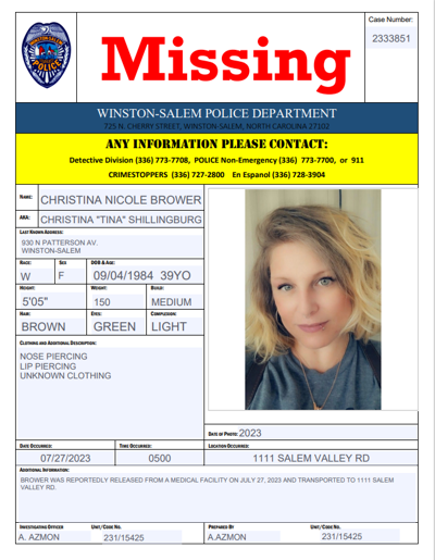 Missing Person - Christina Nicole Brower | News | yesweekly.com