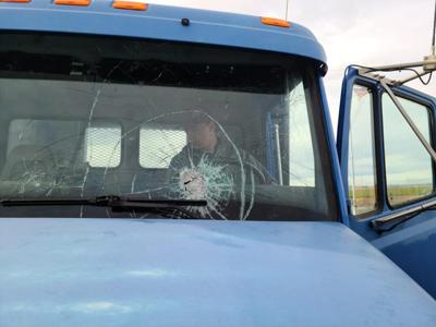 Large rock thrown through windshield of truck on SR 26 near Othello ...
