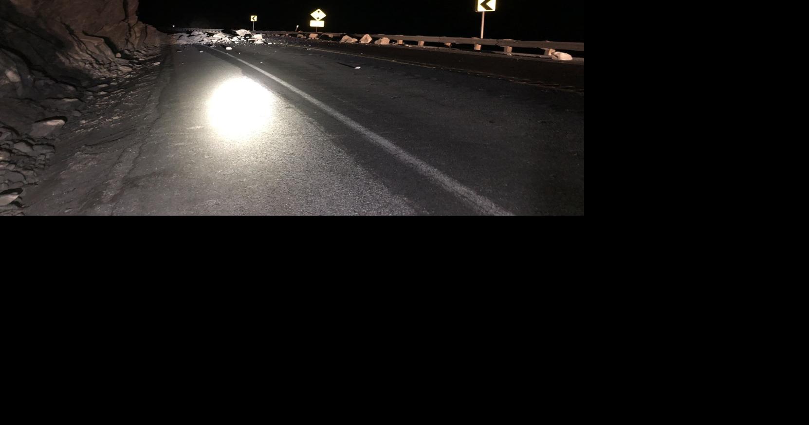 Highway 97A at Knapps Hill Tunnel closed indefinitely due to rockslide ...