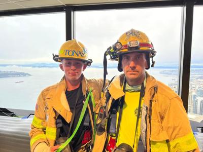 Tonasket teacher and student who moonlight as firefighters climb ...