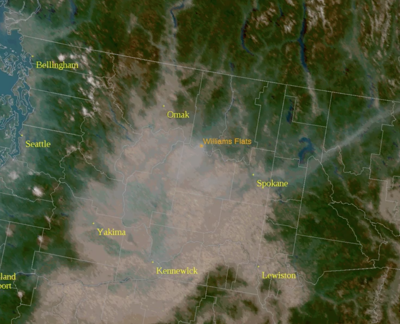 Smoke penetrates the skies of north central Washington due to Williams ...