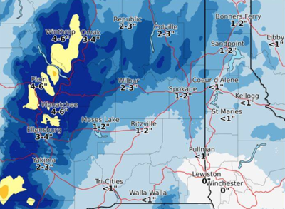 Winter storm to drop up to six inches of snow in Wenatchee Valley; will ...