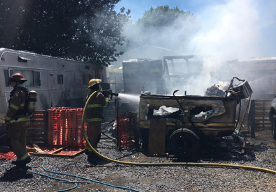 Fire destroys three trailers in Wheeler, east of Moses Lake | Columbia ...