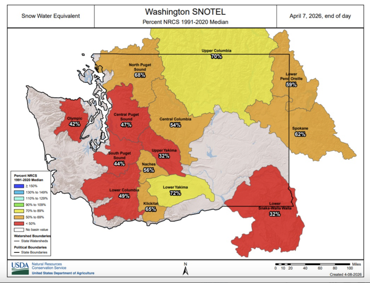 Dismal Snowpack Triggers Statewide Drought Emergency in WA | Columbia ...