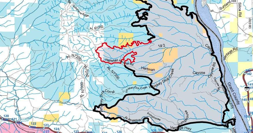 Vantage Highway Fire nears full containment; gusty winds expected ...