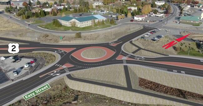 Construction of multi-lane roundabout on U.S. 2/97 in Wenatchee begins ...