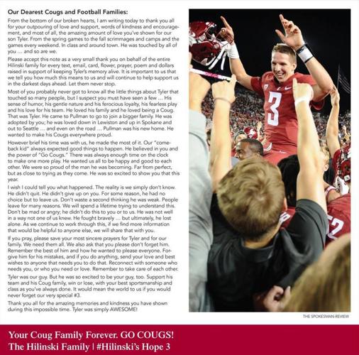 Family of late WSU QB Tyler Hilinski writes letter thanking Cougars ...