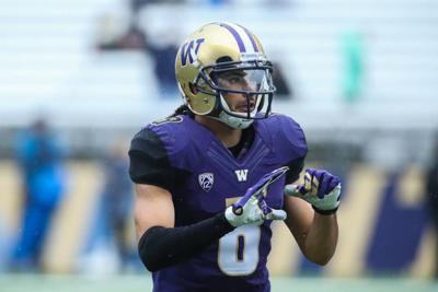 University of Washington receiver, Dante Pettis, visited with Seahawks ...