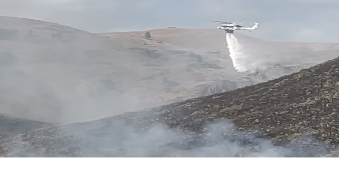 Crews battle 100-acre, human-caused fire on ground and from air near ...