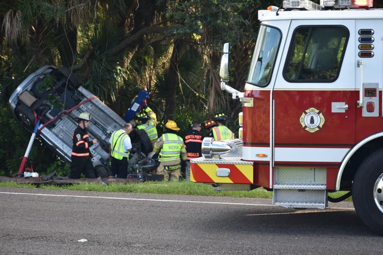 Precarious position: Woman transported by BayFlite after car crash ...