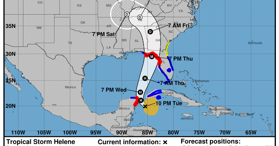 TROPICAL STORM HELENE: Track still shows powerful storm aiming at ...