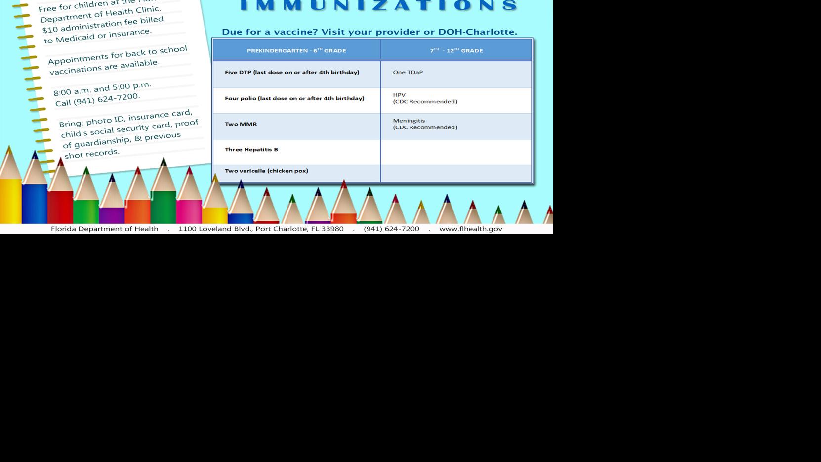 Florida Department of Health in Charlotte County reminds parents to ...