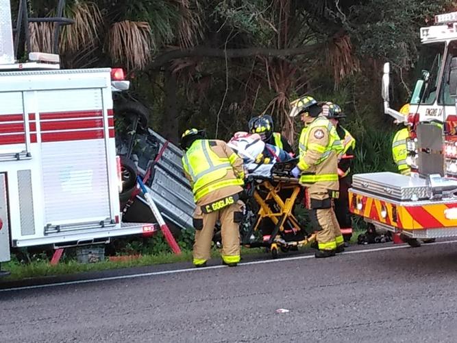 Precarious position: Woman transported by BayFlite after car crash ...