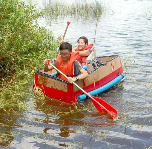 Reading, writing and rowing: Cardboard boat rowing regatta opens school ...