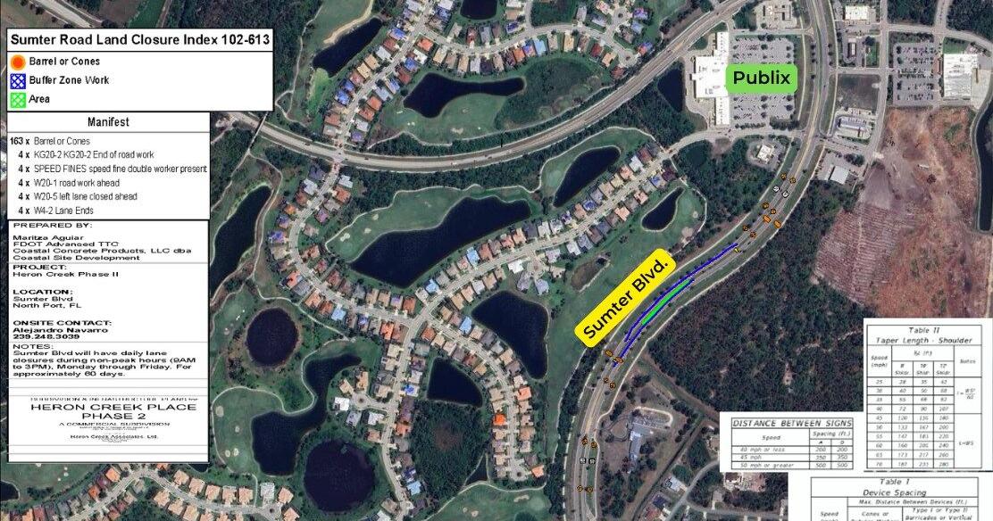 NORTH PORT: Sumter lanes to close for roadwork starting Monday | News ...