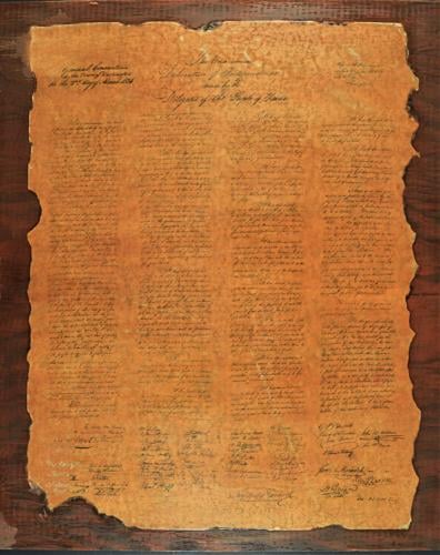 Resident restores an original copy of Texas' Declaration of ...