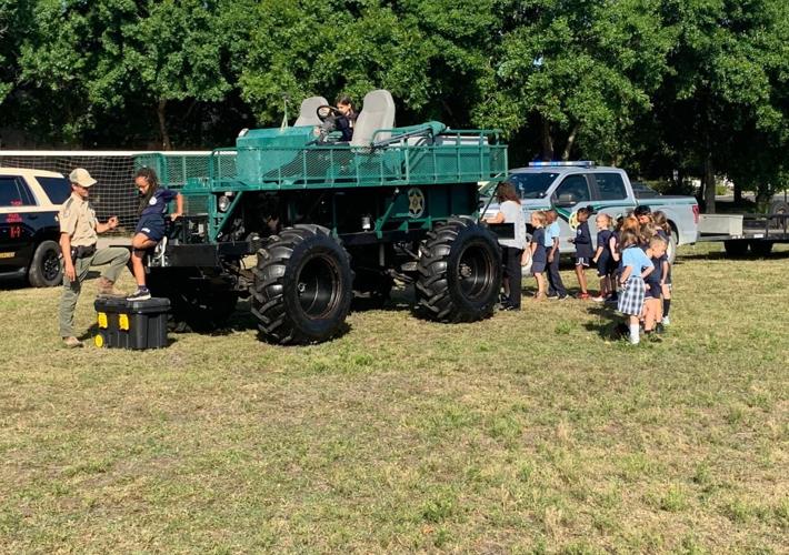 First responders visit school with a helicopter, swamp buggy, fire ...