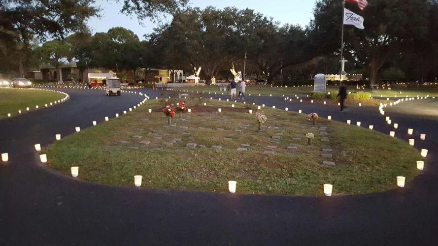 Luminaria light up the night at Venice Memorial Gardens this evening ...