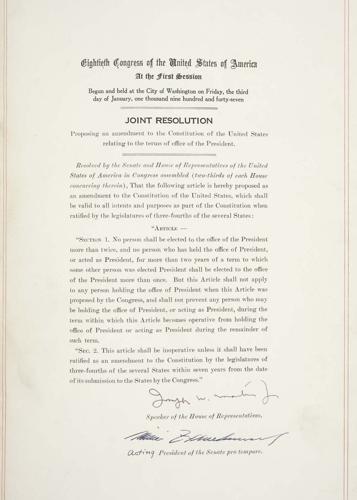 22: A presidential term limit was written into the Constitution - and ...