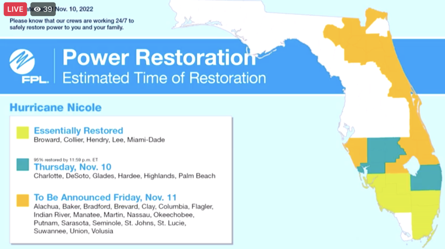 FPL: Power restoration is underway | News | yoursun.com