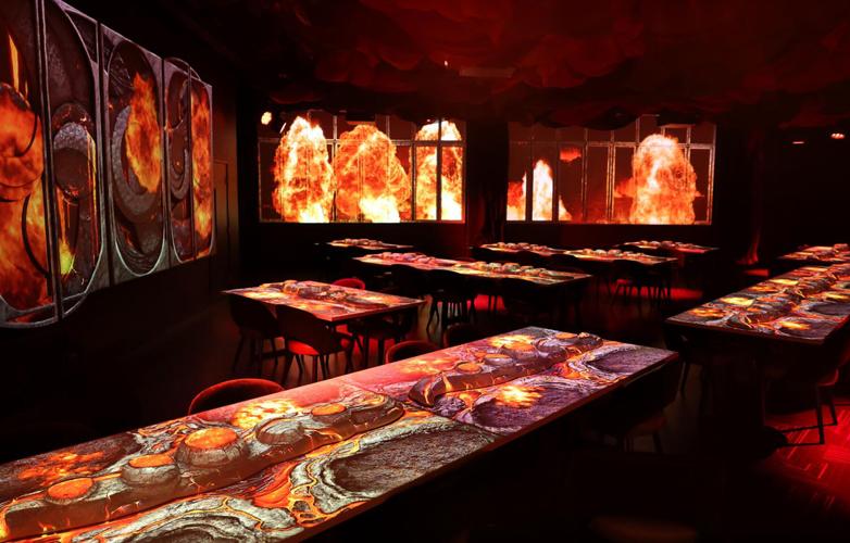 You can dine amid flowing lava and more in this immersive restaurant ...
