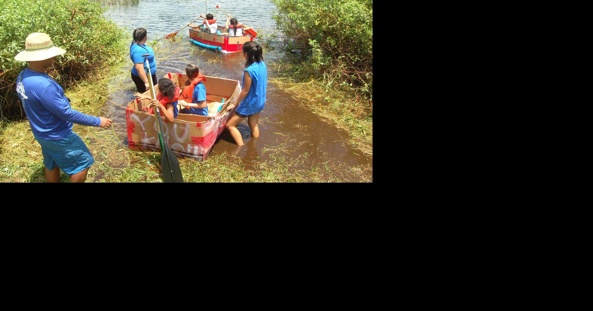 Reading, writing and rowing: Cardboard boat rowing regatta opens school ...