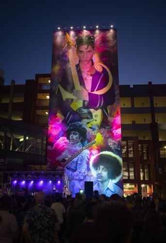 Dig if you will this Prince mural as downtown Minneapolis goes purple ...