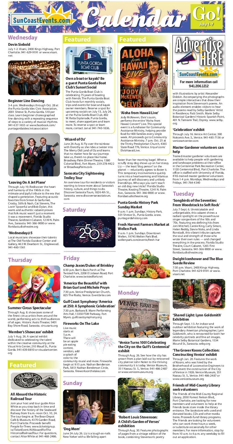 Area events July 1-7 | Go! | yoursun.com