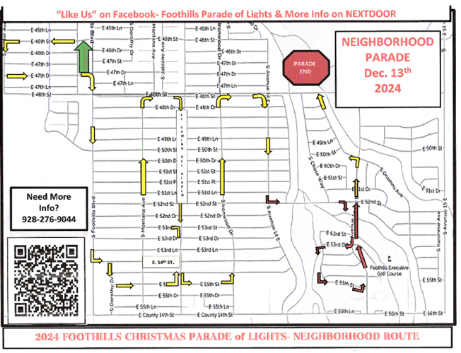 38TH ANNUAL FOOTHILLS PARADE OF LIGHTS | Calendar | yumasun.com
