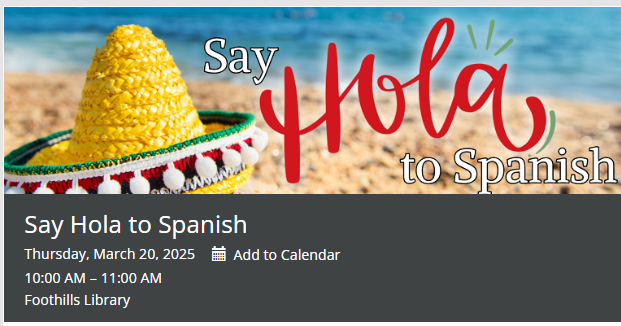 Say Hola to Spanish | Calendar | yumasun.com