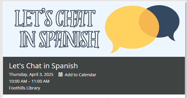 Let's Chat in Spanish | Calendar | yumasun.com