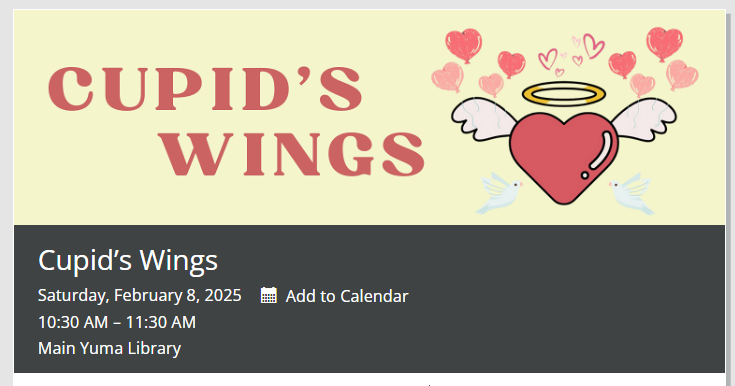 Cupid’s Wings | Calendar | yumasun.com