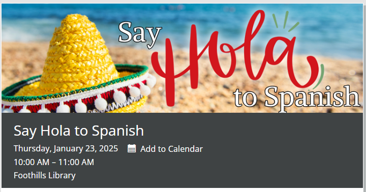 Say Hola to Spanish | Calendar | yumasun.com