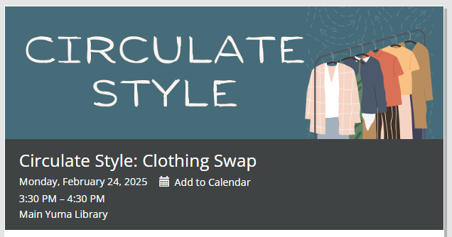 Circulate Style: Clothing Swap | Calendar | yumasun.com